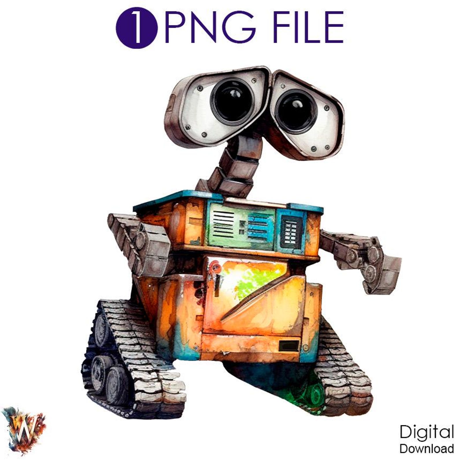 Wall-e PNG, Watercolor Wall-e Clipart Png, Wall-e Shirt Diy, Wall-e ...