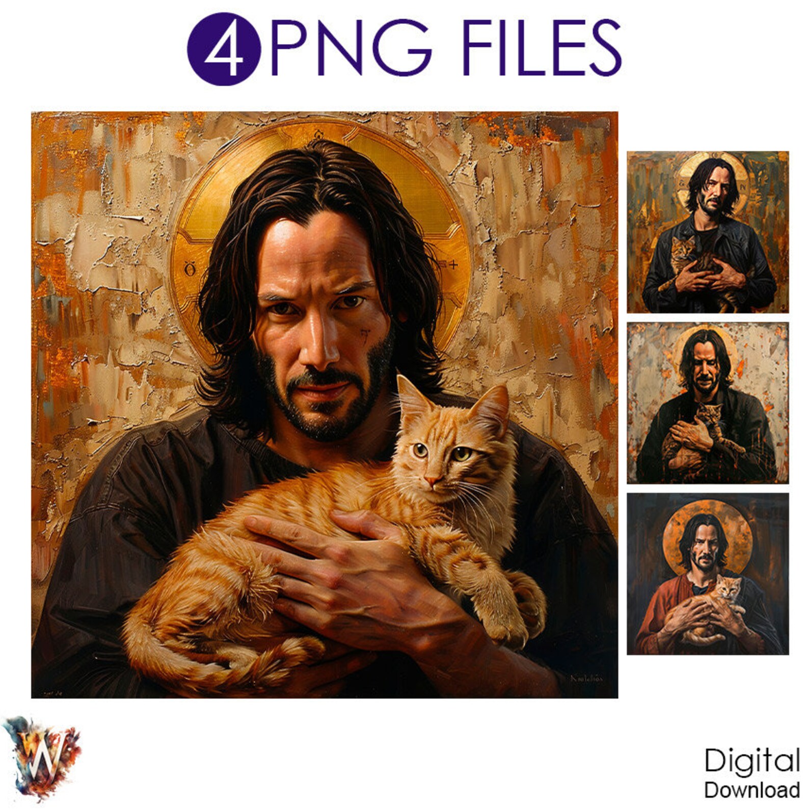 John Wick and Cat Png, Keanu Christ Png, Keanu Saint, John Wick Png ...