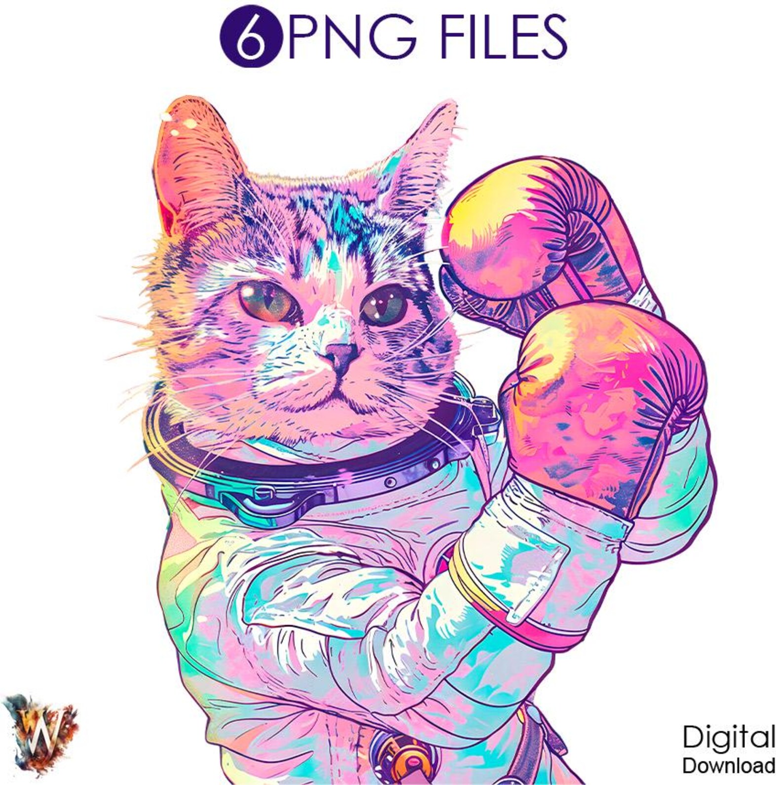 Boxer Cats PNG, Astronaut Clipart, Boxing Cat Clipart, Cat Watercolor ...