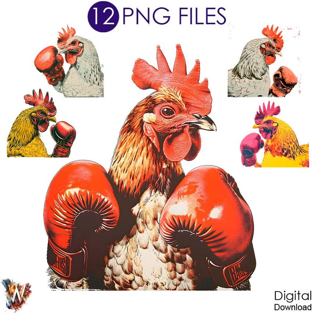 Boxing Rooster Clipart, Boxer Rooster PNG, Rooster Watercolor Clipart ...
