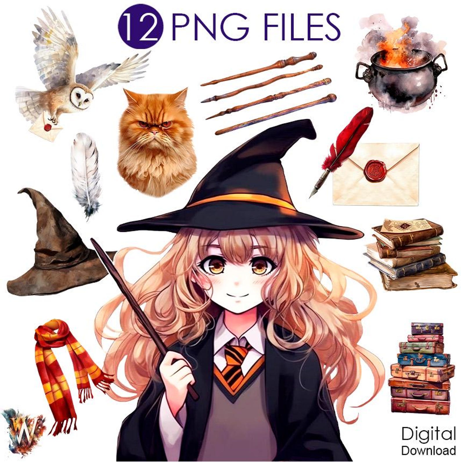 Magic Wizard Stickers, Harry PNG, Hermione Clipart Png, Halloween Shirt ...