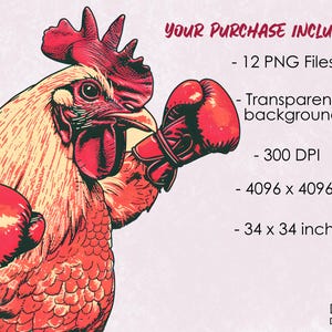 Boxing Rooster Clipart, Boxer Rooster PNG, Rooster Watercolor Clipart ...