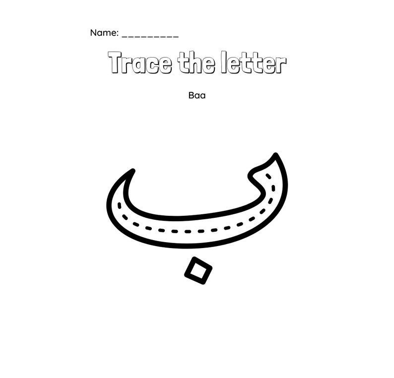 Arabic Alphabet Tracing for Kids Complete Arabic Alphabet - Etsy