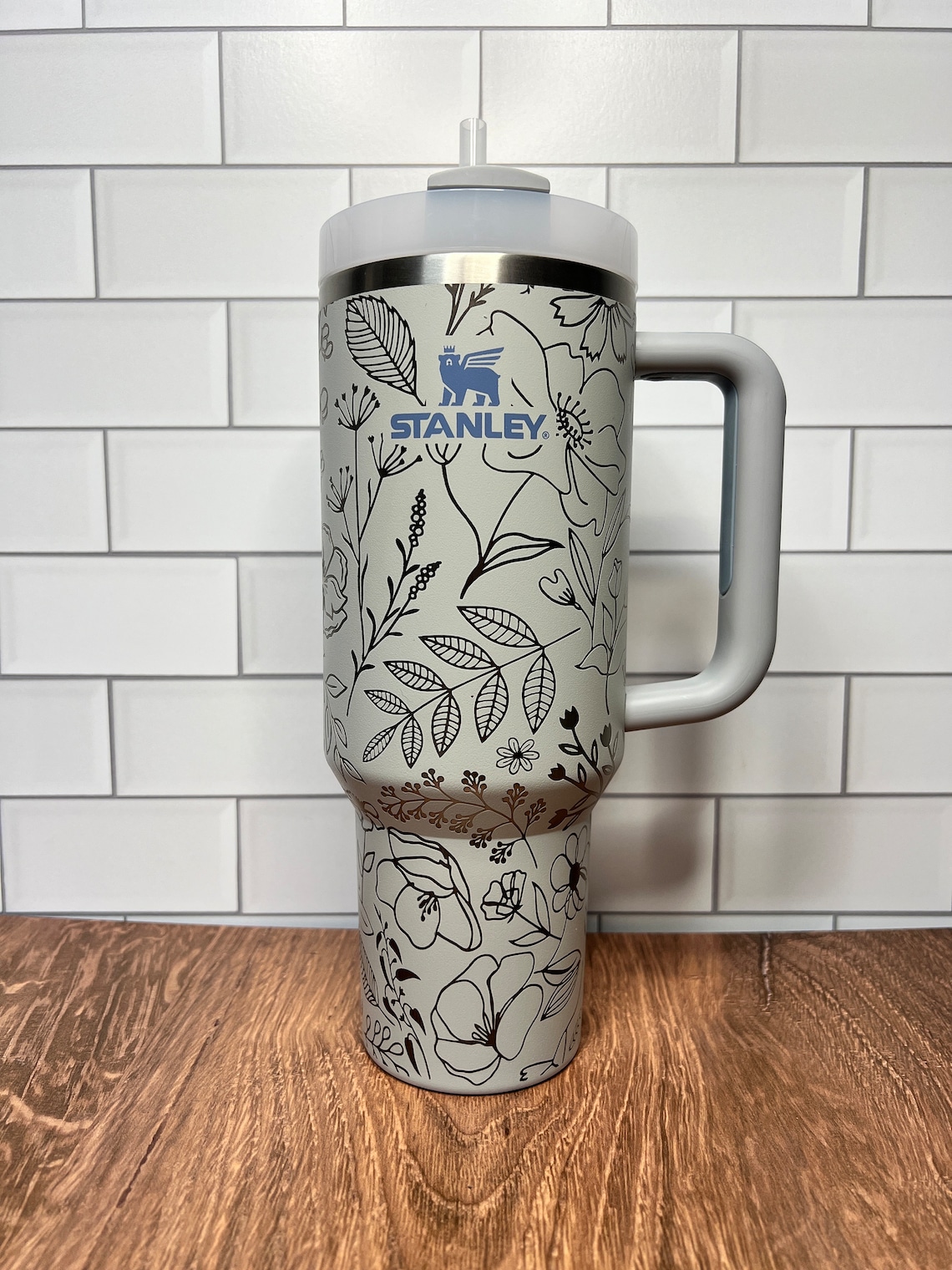 Stanley Floral Flower Tumbler Custom Engraved 40oz - Etsy