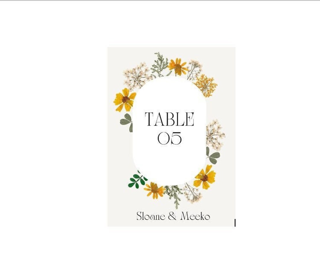 Boho Floral Table Number Template 21-40 - Etsy
