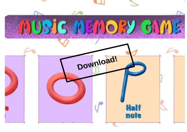 Music Memory Game for Kids - Etsy