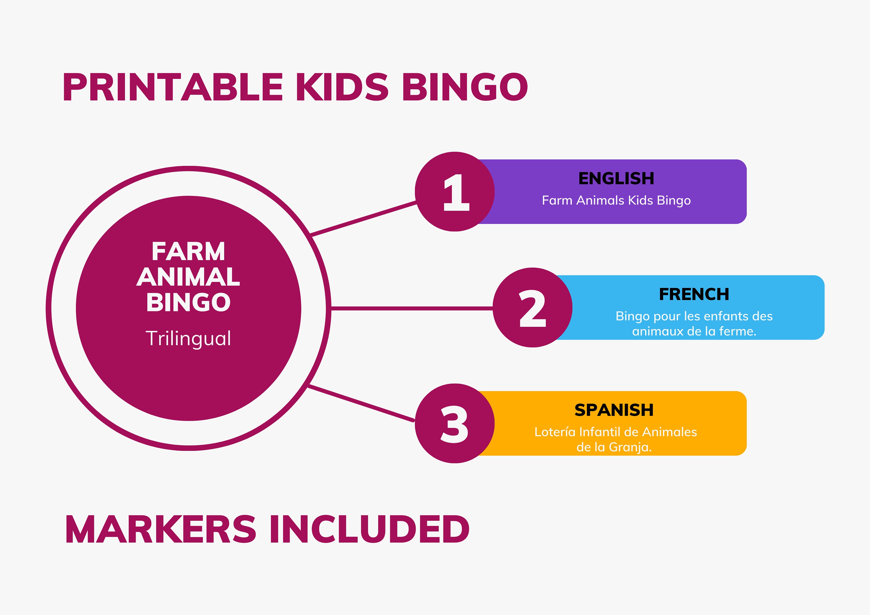 Farm Animal Kids Bingo - Etsy