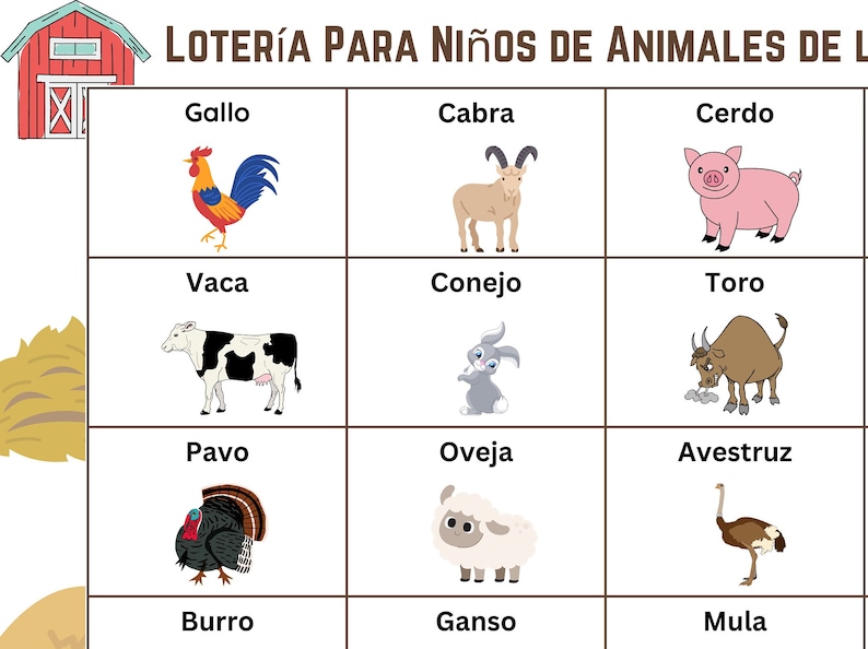 Farm Animal Kids Bingo - Etsy