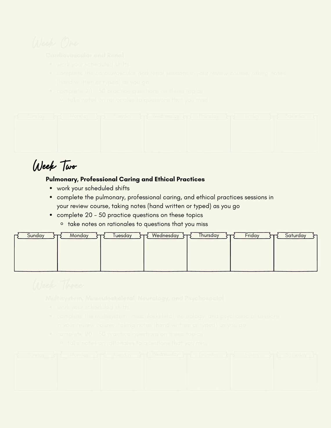 CCRN 6 Week Study Plan - Etsy