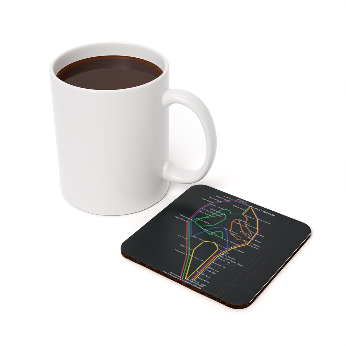 Scream Nyc Subway Map Cork Back Coaster, Bar, Drink Time, Happy Hour ...
