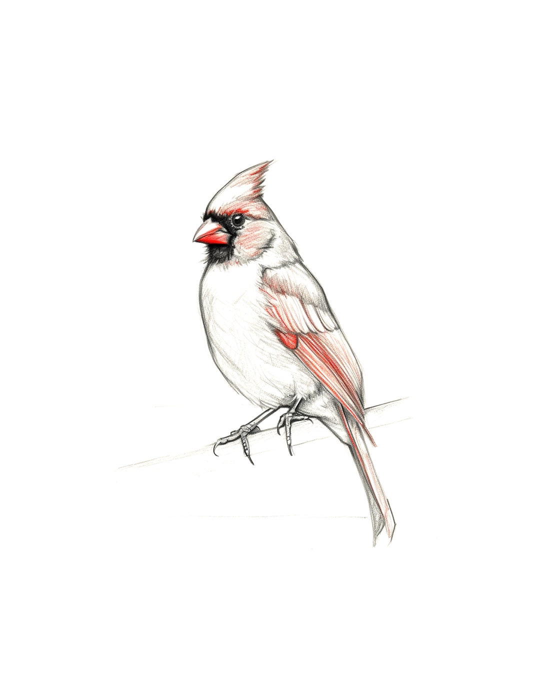 Cardinal Sketch Digital Download, 8x10 Printable Wall Art - Etsy