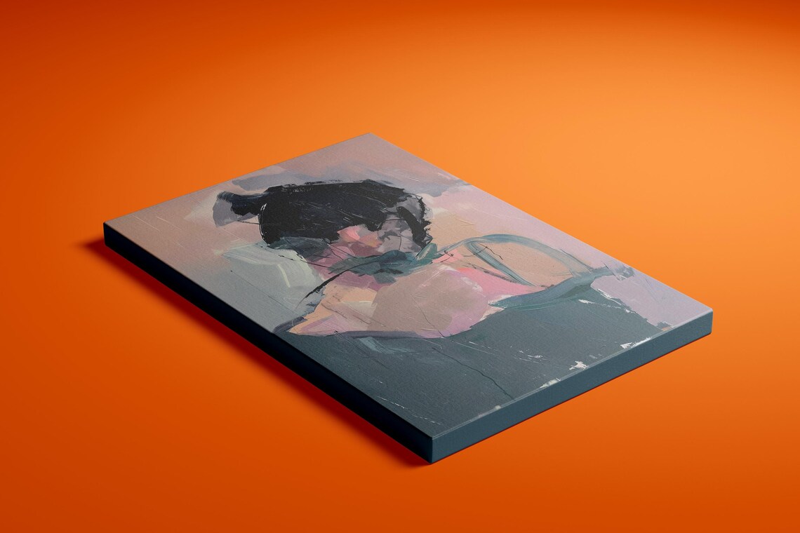Vibrant Abstract Portrait in Soft Pastels | Bold Minimalist Colors ...