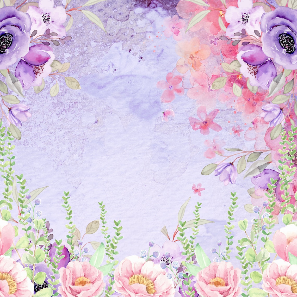 Set of Watercolour & Floral Digital Papers - 01 - Etsy