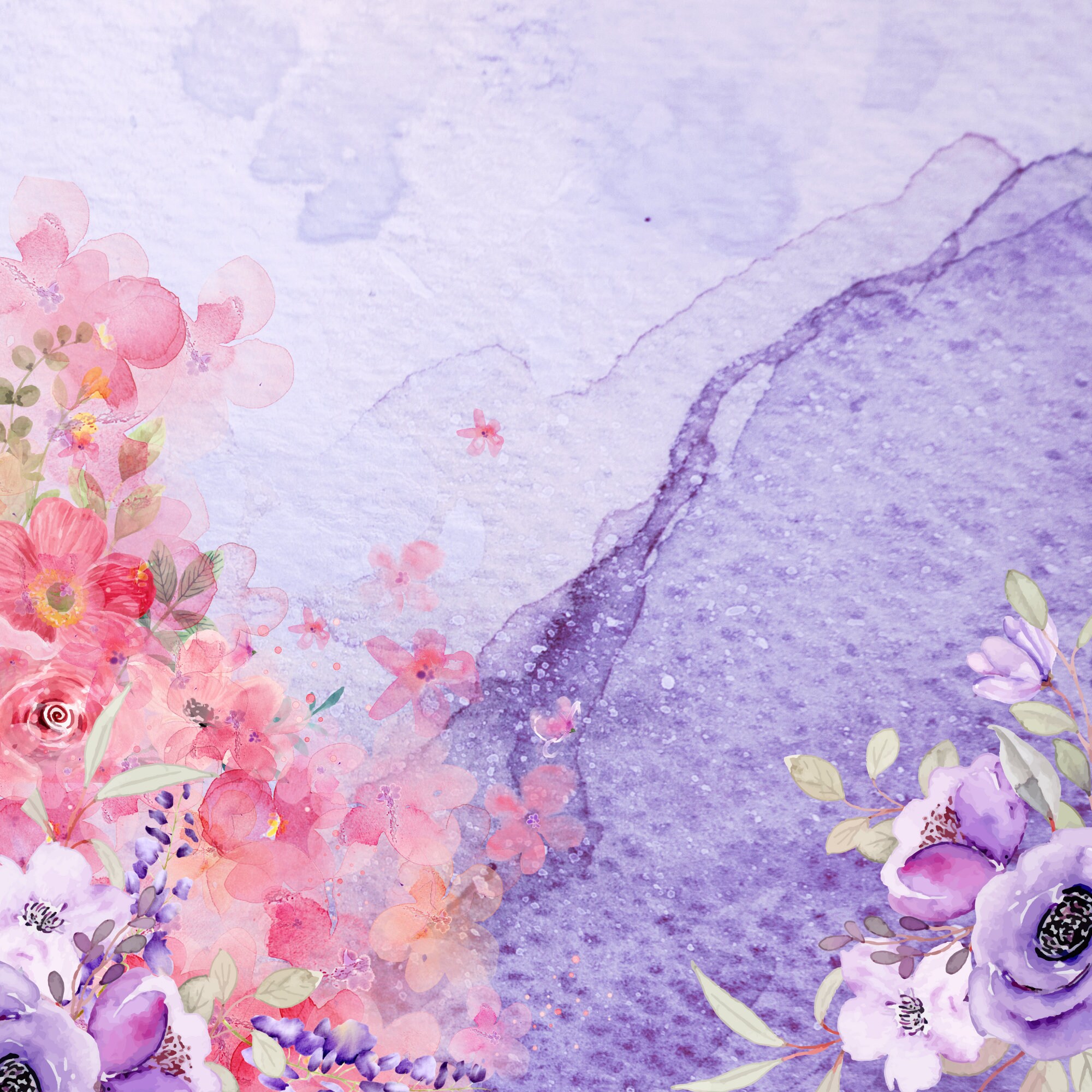 Set of Watercolour & Floral Digital Papers - 01 - Etsy