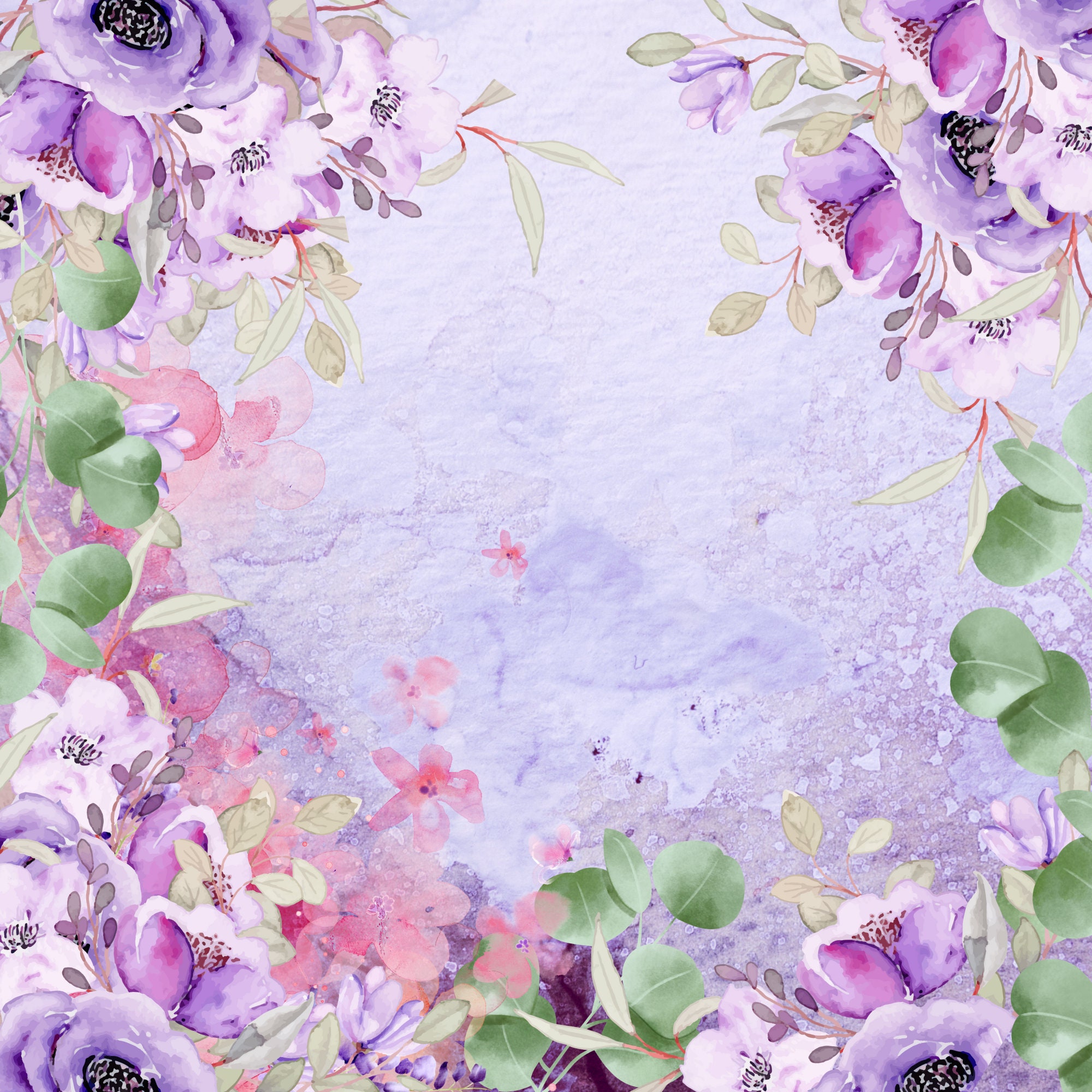 Set of Watercolour & Floral Digital Papers - 01 - Etsy