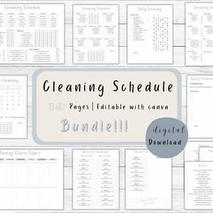 Ultimate Cleaning Schedule Bundle Editable,cleaning Planner Bundle ...