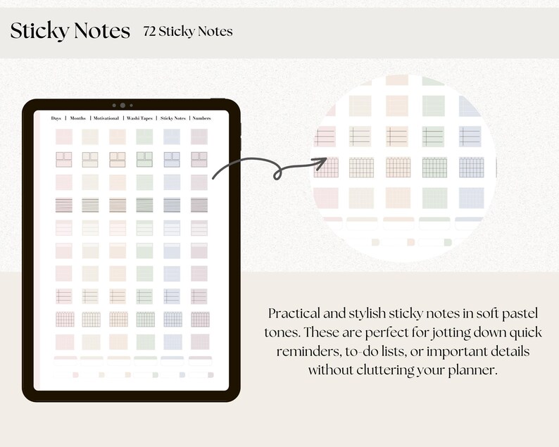 Pastel Digital Planner Stickers: Goodnotes, Notability (PNG Bundle) - Etsy