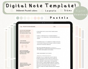Digital Note Template, Cornell Notes, Student Note Taking, iPad ...