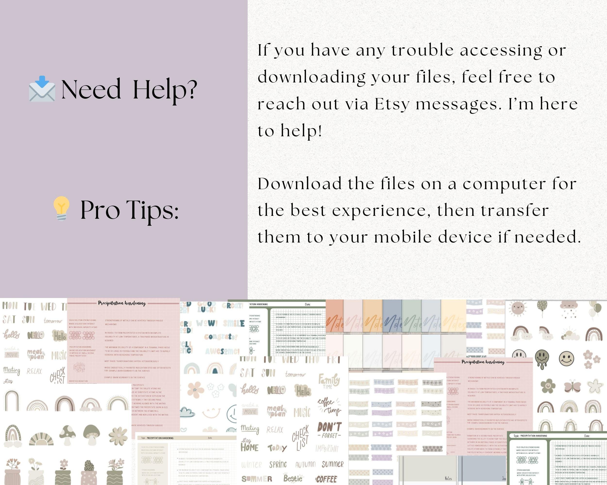Whole Shop Digital Note Templates With Stickers and Notebook Covers ...