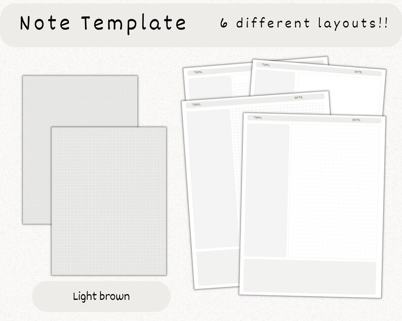 Digital Note Template Neutral Cornell Notes Student Note - Etsy