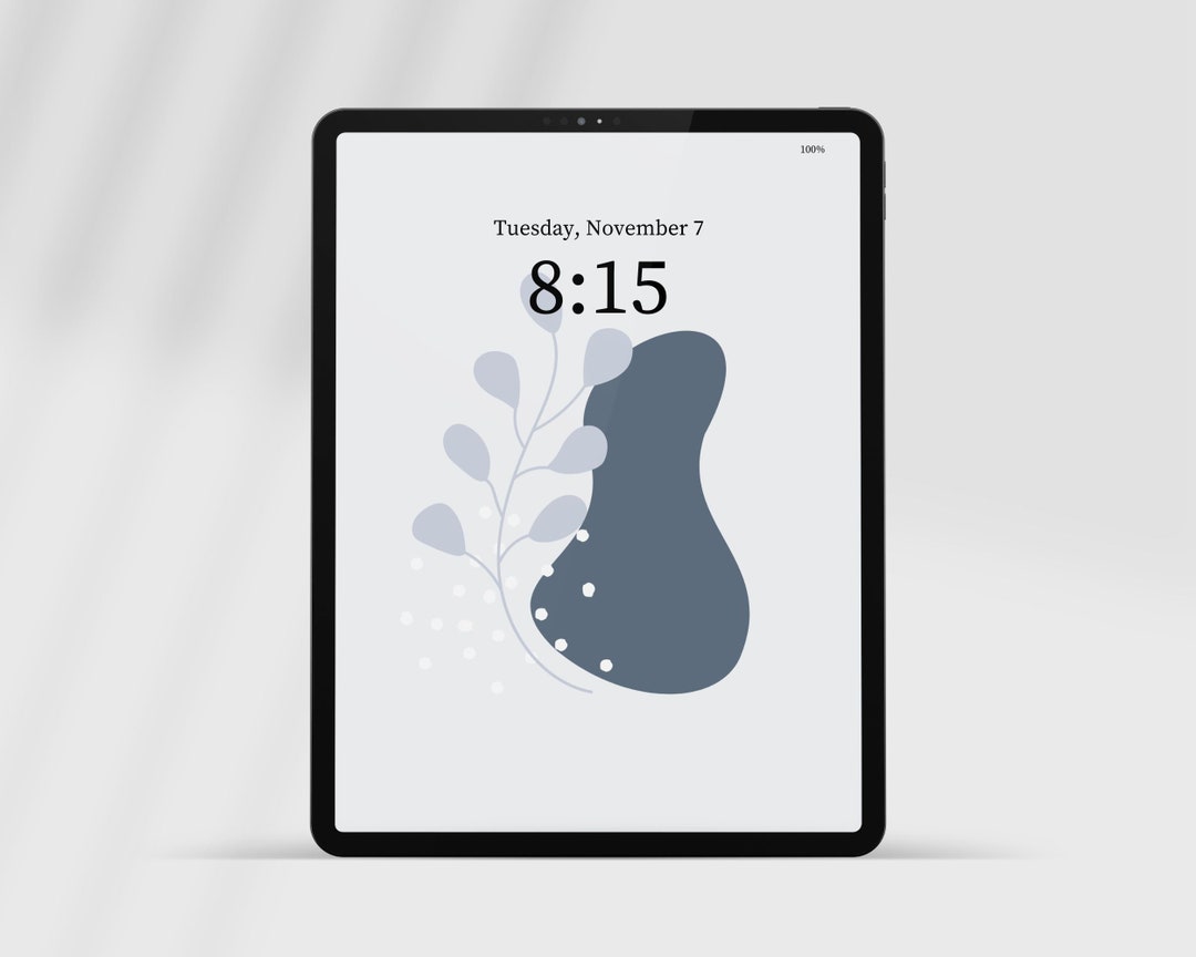 Blue Boho iPad Wallpaper, Minimalist Tablet Background (digital ...