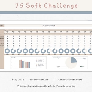75 Soft Challenge Tracker, Google Sheets Tracker, 75 Soft Challenge ...