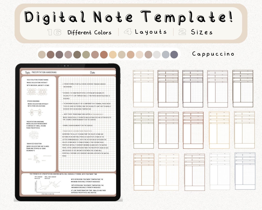 Digital Cornell Note Template Bundle for iPad Note Taking Study ...