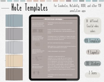 Digital Notebook, iPad Notetaking, Notepaper Template Goodnotes ...
