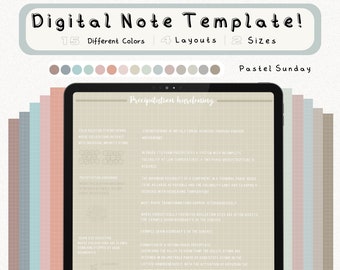 Digital Note Template, Pastel Cornell Notes, Student Note Taking, iPad ...