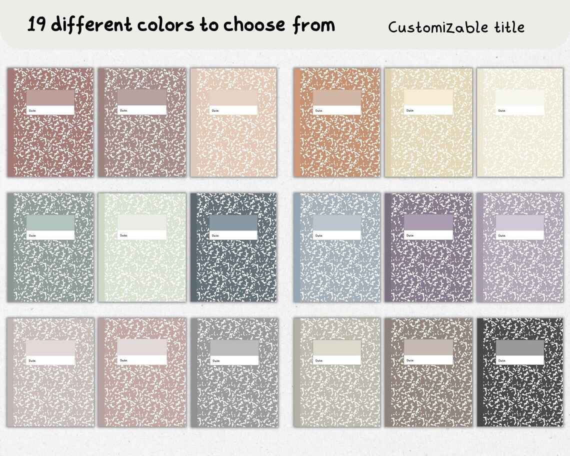 19 Digital Notebook Covers for Goodnotes and Notability, Minimalistic ...