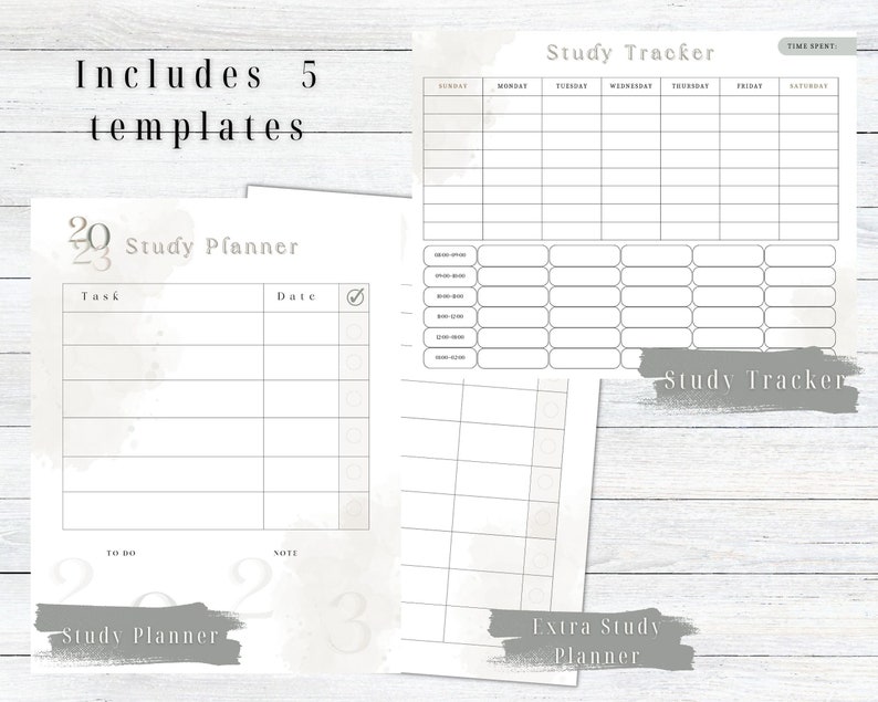 Weekly Study Journal Bundle, Study Planner Printable Template, Good ...