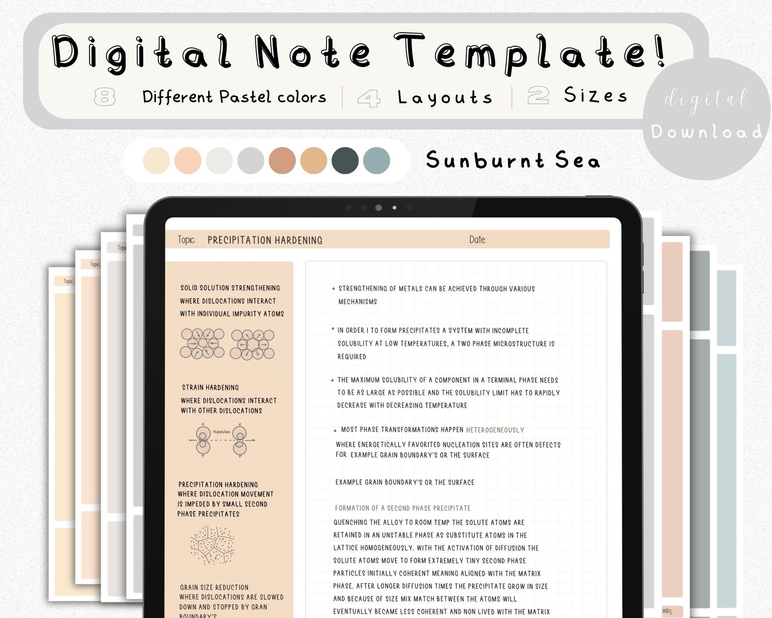 Digital Note Template Cornell Notes Student Note Taking - Etsy
