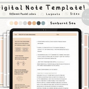 Digital Note Template, Cornell Notes, Student Note Taking, iPad ...