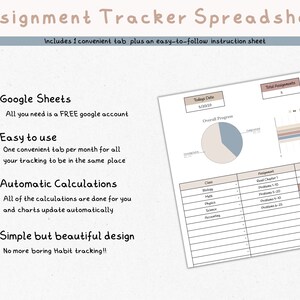 School Spreadsheet, Assignment Tracker for Google Sheets, Assignment ...