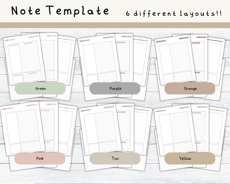 Digital Note Template, Boho Cornell Notes, Student Note Taking, iPad ...