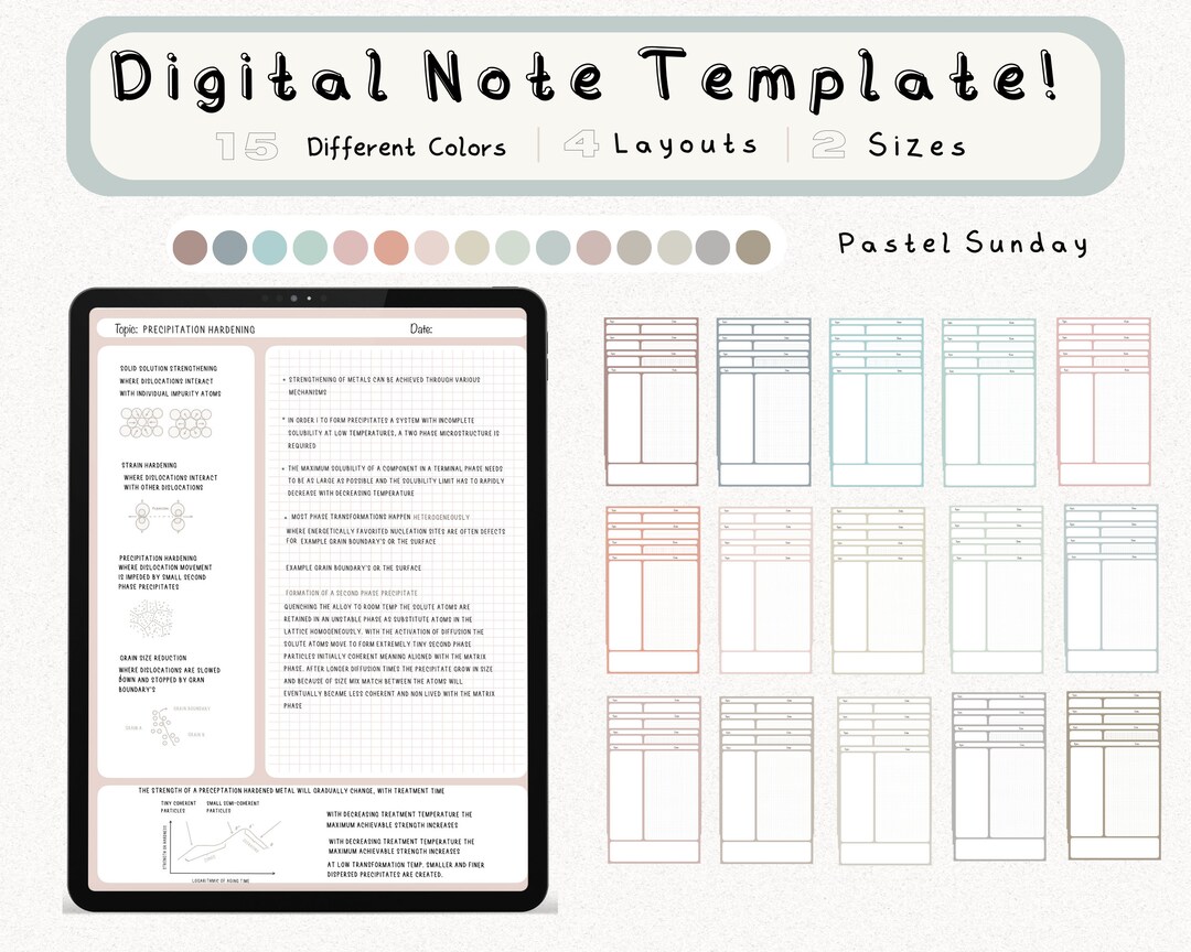 Digital Note Template, Cornell Notes, Student Note Taking, iPad ...