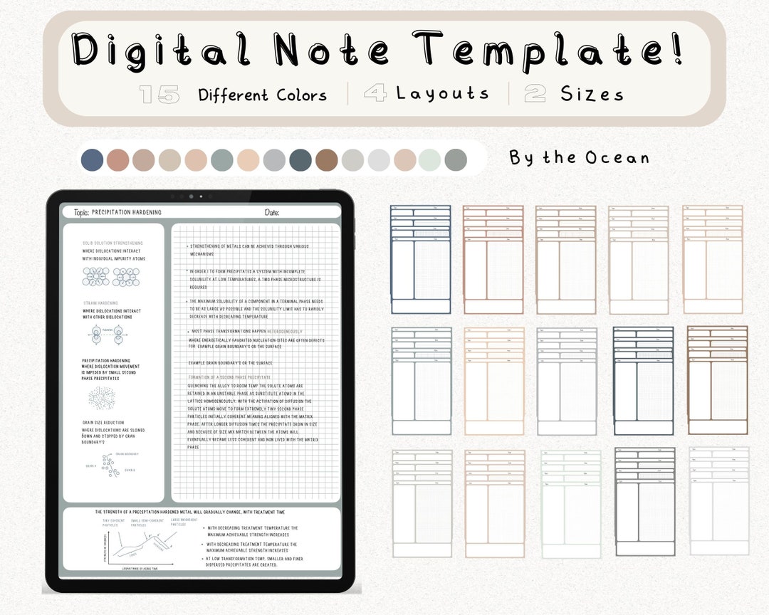 Digital Note Template, Cornell Notes, Student Note Taking, iPad ...