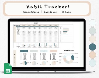 Habit Tracker Spreadsheet, Google Sheets Habit Tracker, Habit Trackers ...