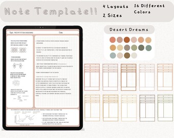 Digital Note Template, Cornell Notes, Student Note Taking, iPad ...