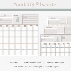 Spreadsheet Planner, Google Sheets Digital Planner, Annual Planner ...