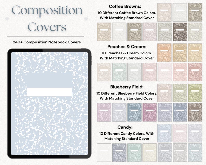 Digital Notebook Cover Bundle | 480+ Aesthetic Designs (PDF) - Etsy