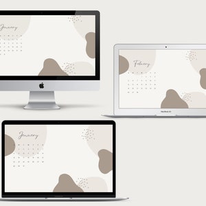 Desktop Wallpaper Organizer With Monthly Calendar, Earth Tones ...