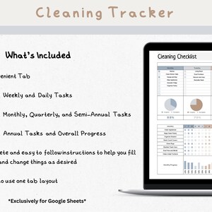 Cleaning Tracker Spreadsheet Template for Google Sheets, Cleaning ...
