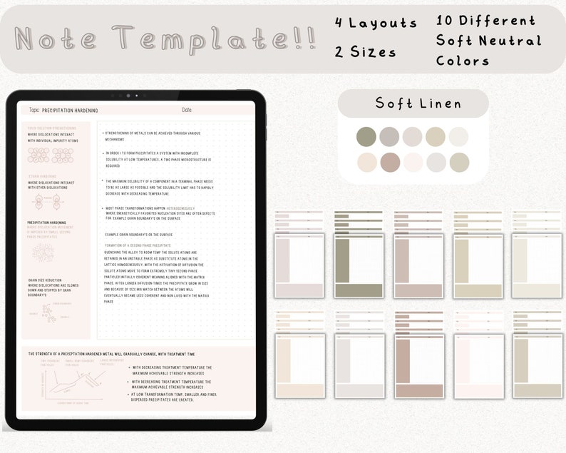 Digital Note Template Cornell Notes Student Note Taking - Etsy