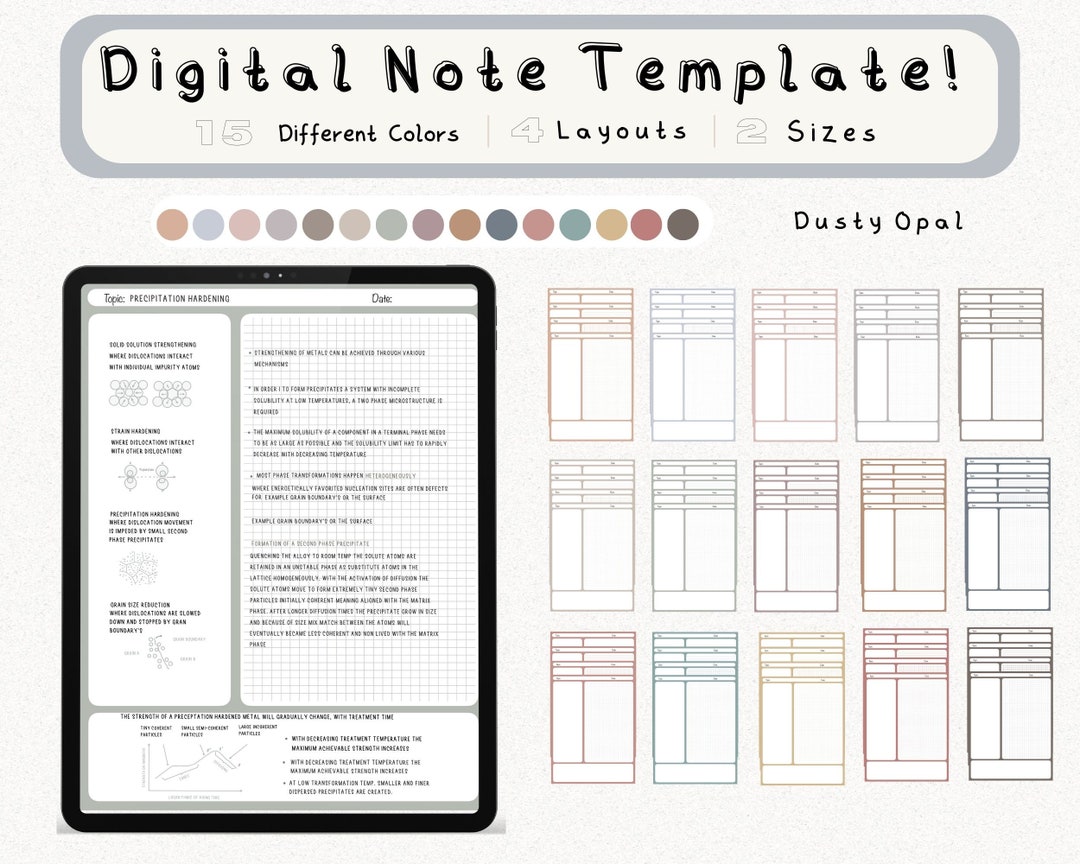 Digital Cornell Note Template Bundle for iPad Note Taking Study ...