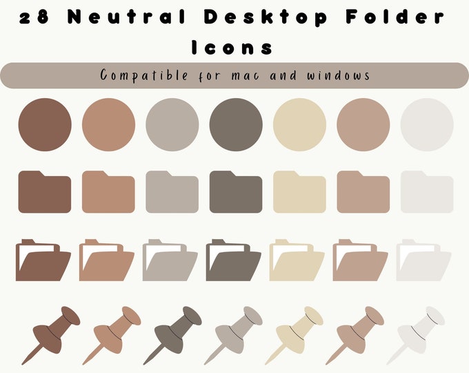 Aesthetic Desktop Folder Icons Pack MacBook and Windows Compatible - Etsy