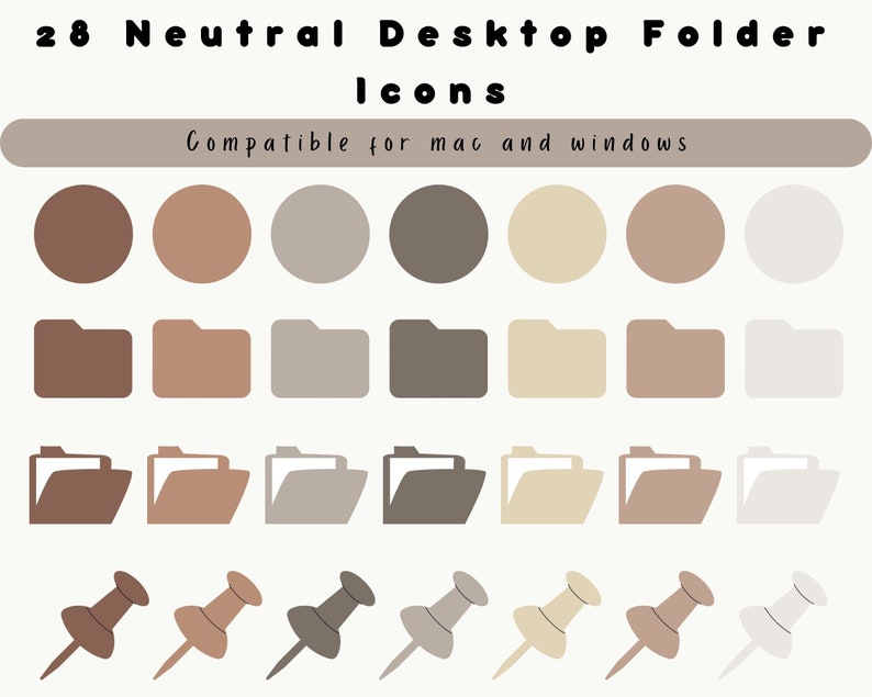 28 Desktop Folder Icons, Neutral Icons, Minimalist Icons for Macbook ...