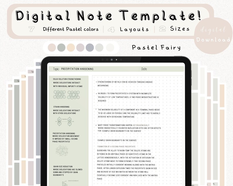 Digital Note Template Cornell Notes Student Note Taking - Etsy