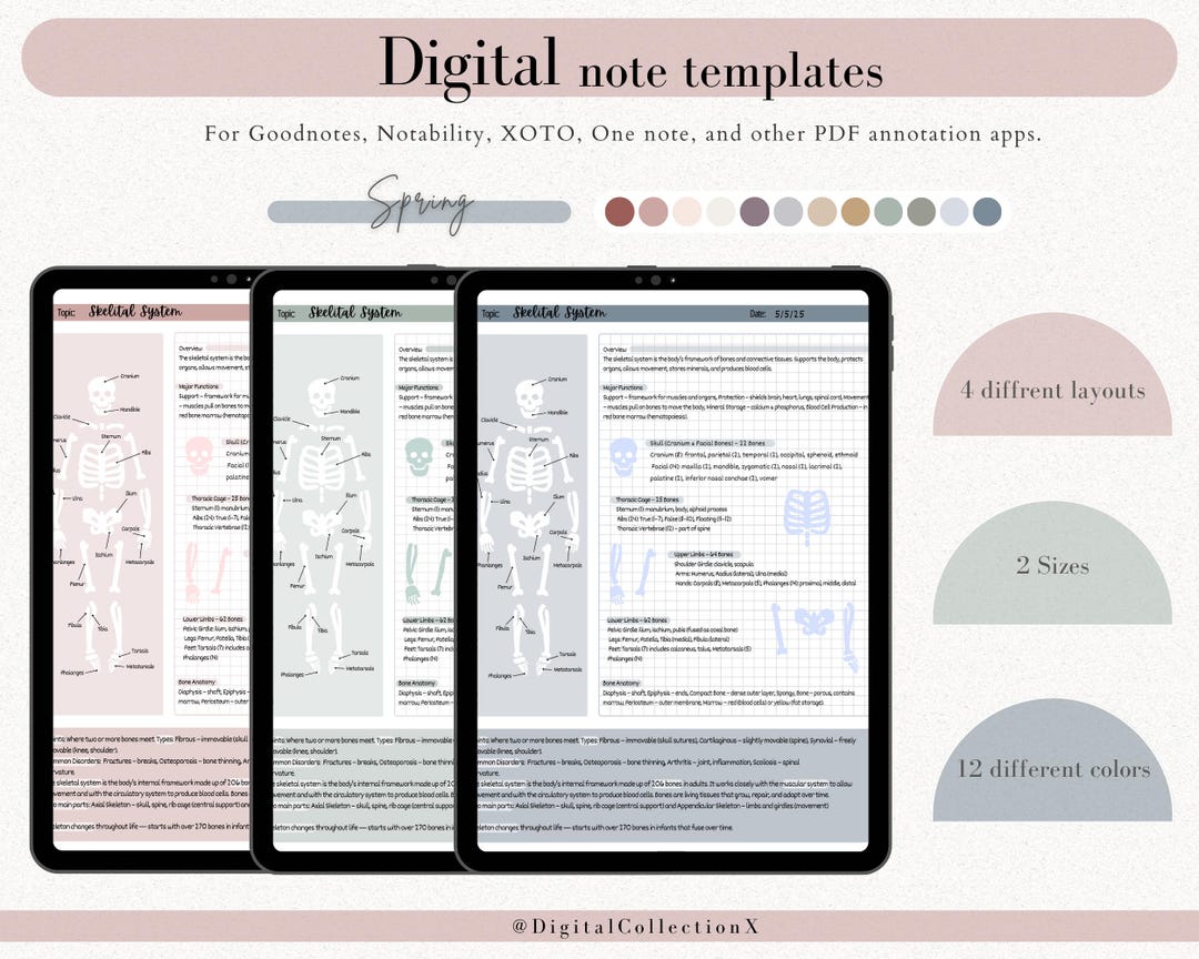 Digital Cornell Note Template Bundle for iPad Note Taking Study ...