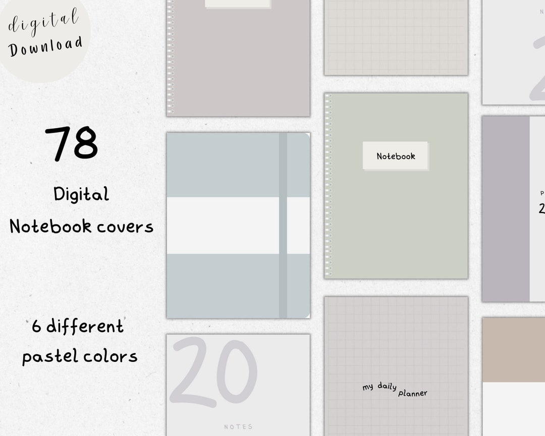 78 Digital Notebook Cover for Goodnotes and Notability, Minimalistic ...